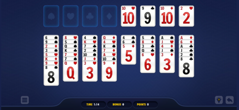 Freecell Solitaire Blue kostenlos spielen bei RTLspiele.de